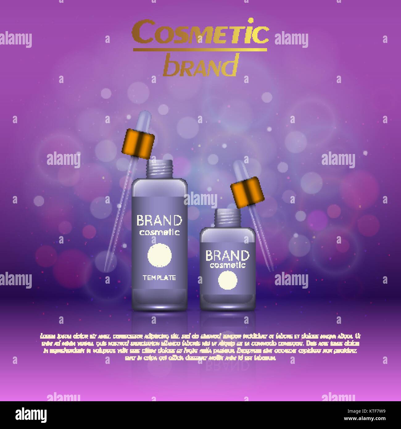 Vector 3D cosmetic illustration on a soft light blurred background with ...
