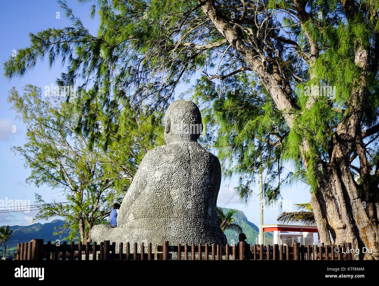 Stone God statue at seaside park in Mahebourg, Mauritius Stock Photo ...