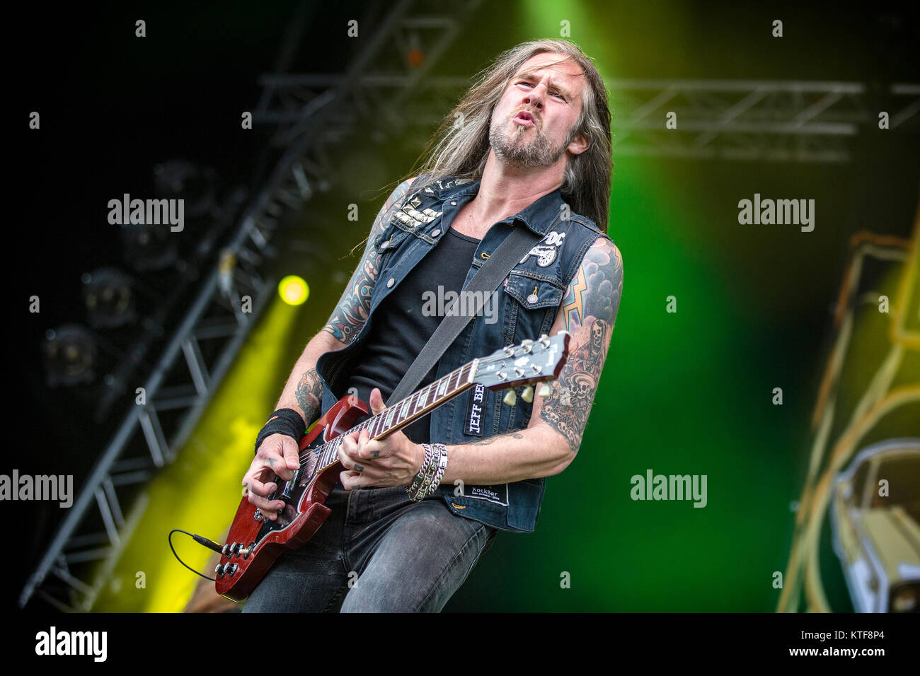 The Swedish hard rock band Bonafide performs a live concert at the ...