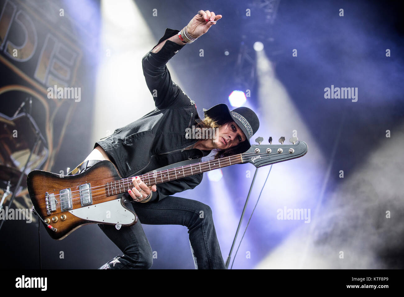 The Swedish hard rock band Bonafide performs a live concert at the ...