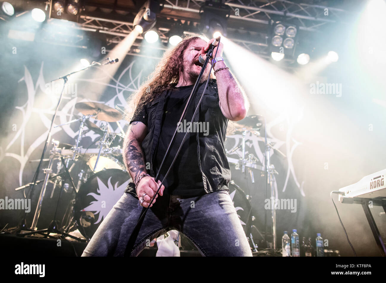 The Norwegian black metal band Borknagar performs a live concert at ...