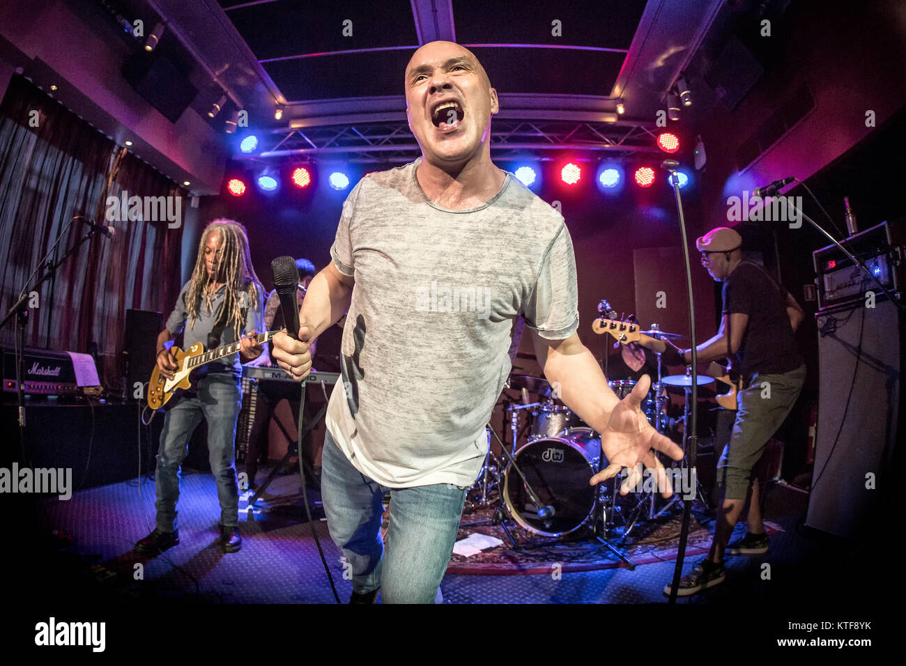 The American funk rock band Dan Reed Network performs a live concert at ...