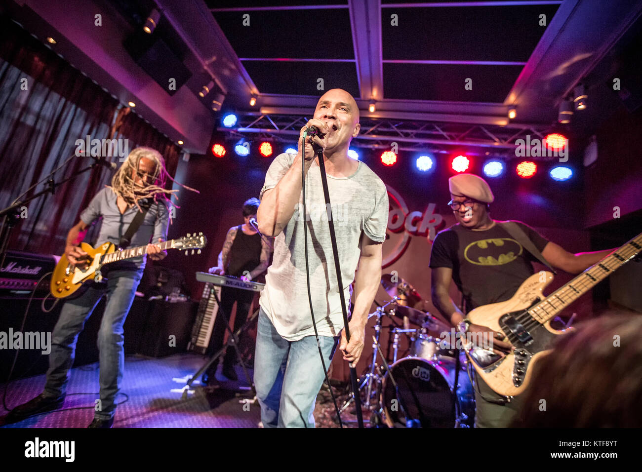 The American funk rock band Dan Reed Network performs a live concert at ...