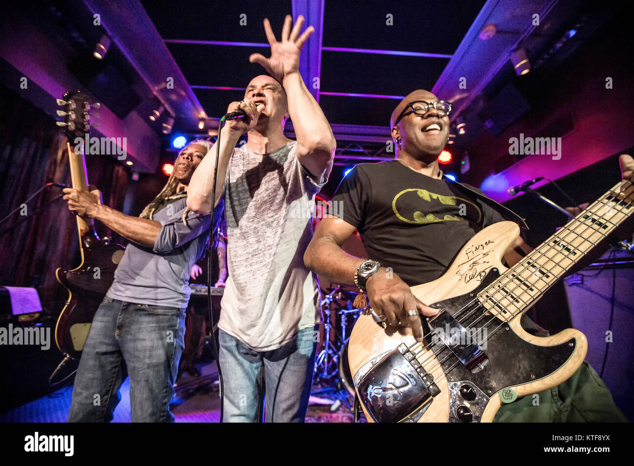 The American funk rock band Dan Reed Network performs a live concert at ...