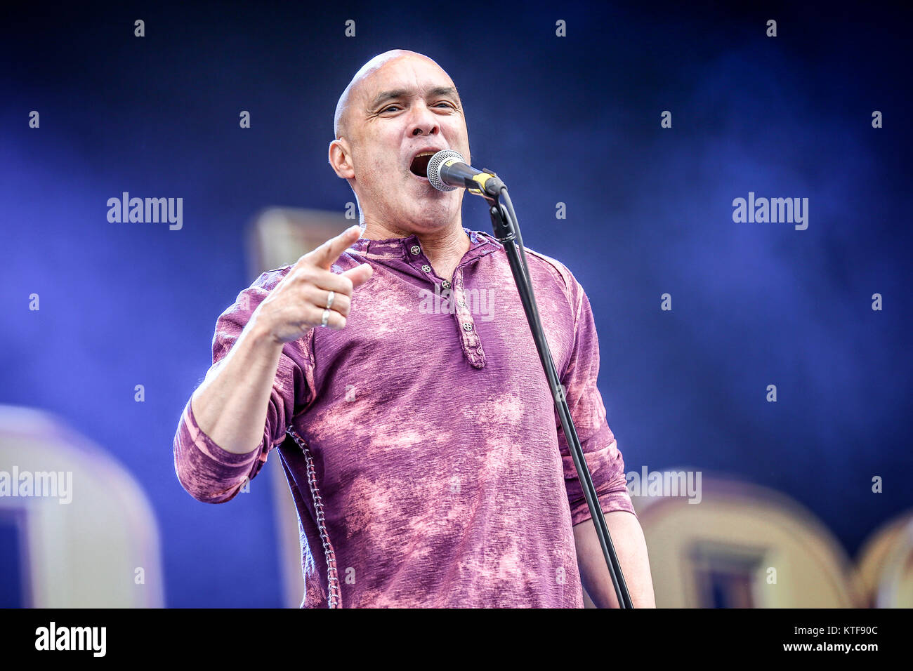 The American funk rock band Dan Reed Network performs a live concert at ...