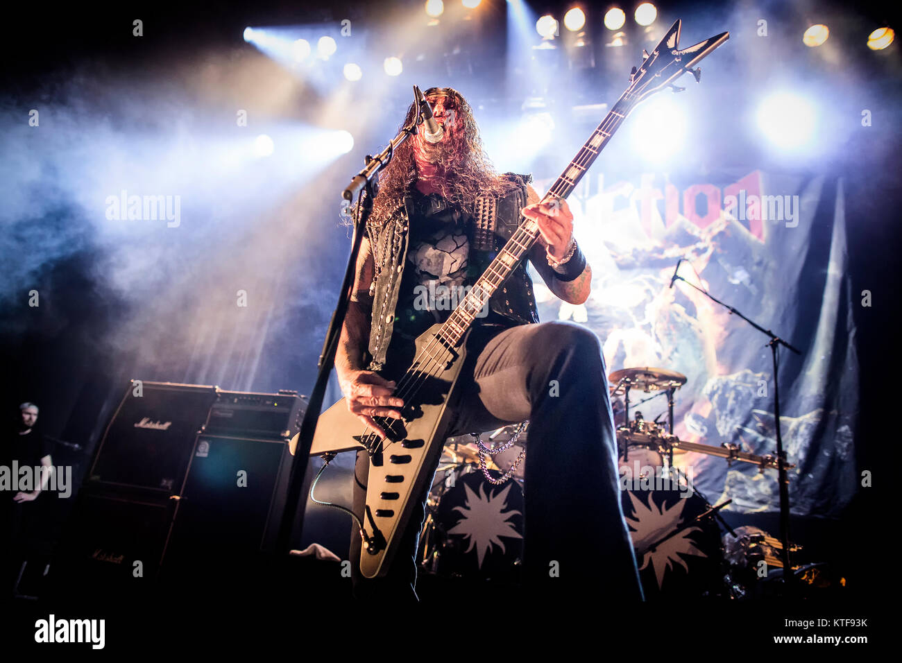 The German thrash metal band Destruction performs a live concert at ...