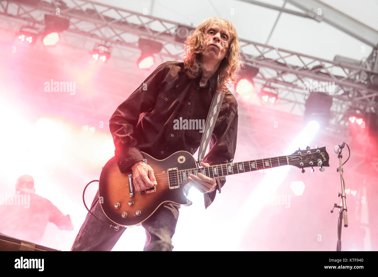 The English heavy metal band Diamond Head performs a live concert at ...