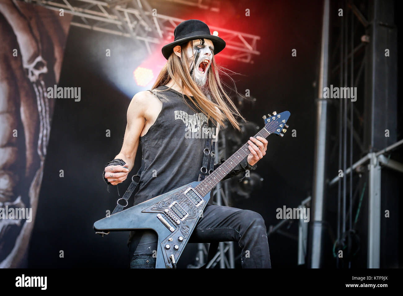 The Finnish folk metal band Finntroll performs a live concert at the ...