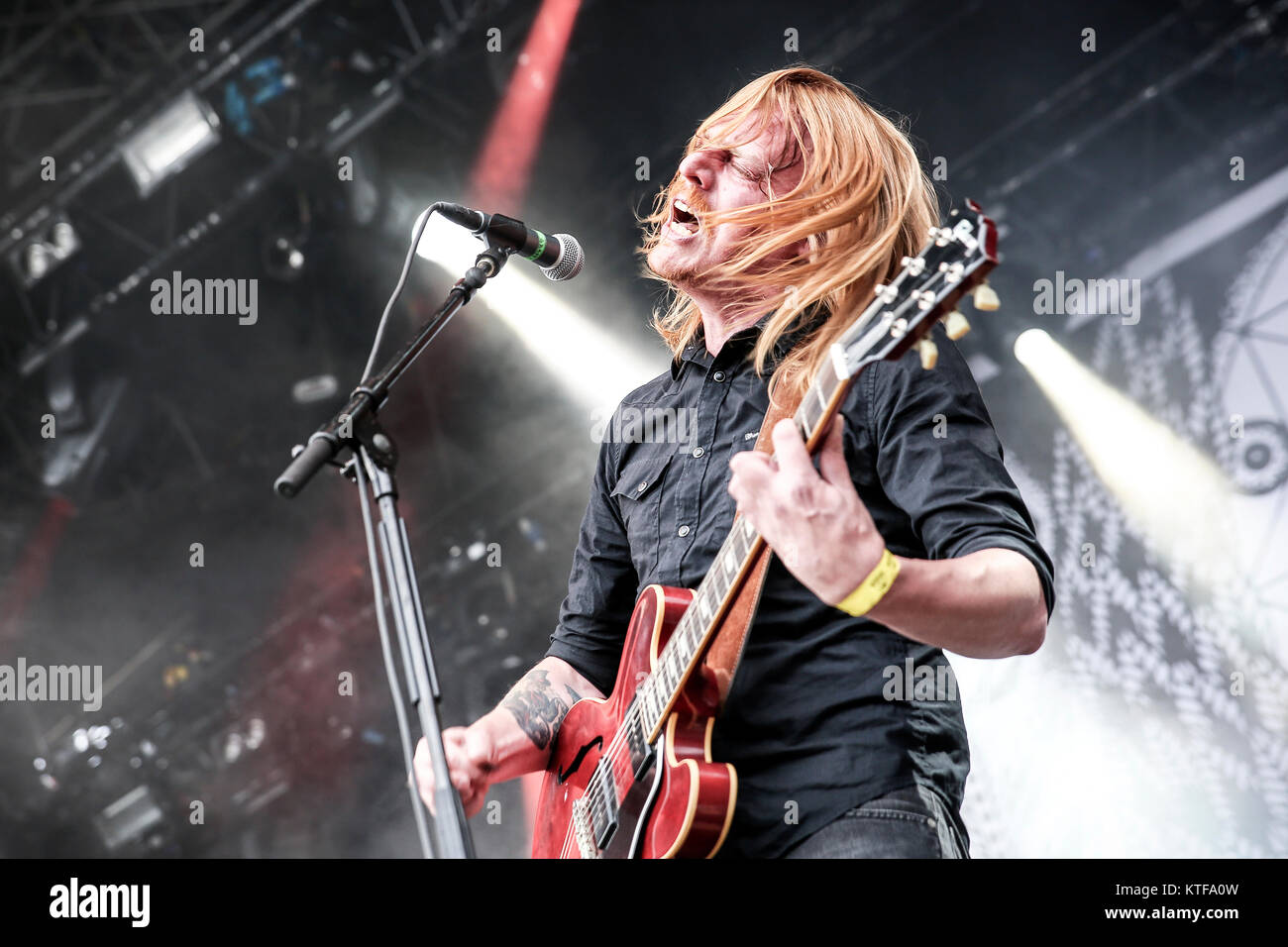 The Swedish hard rock band Graveyard performs a live concert at the ...