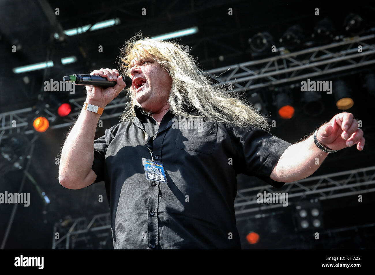 The British heavy metal band Grim Reaper performs a live concert at the ...