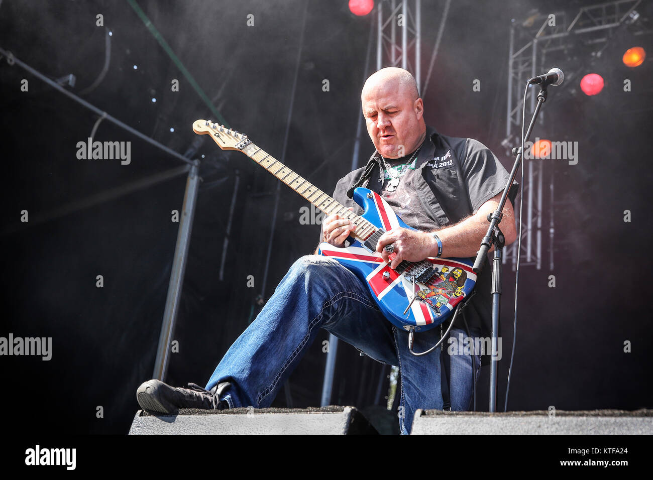 The British heavy metal band Grim Reaper performs a live concert at the ...