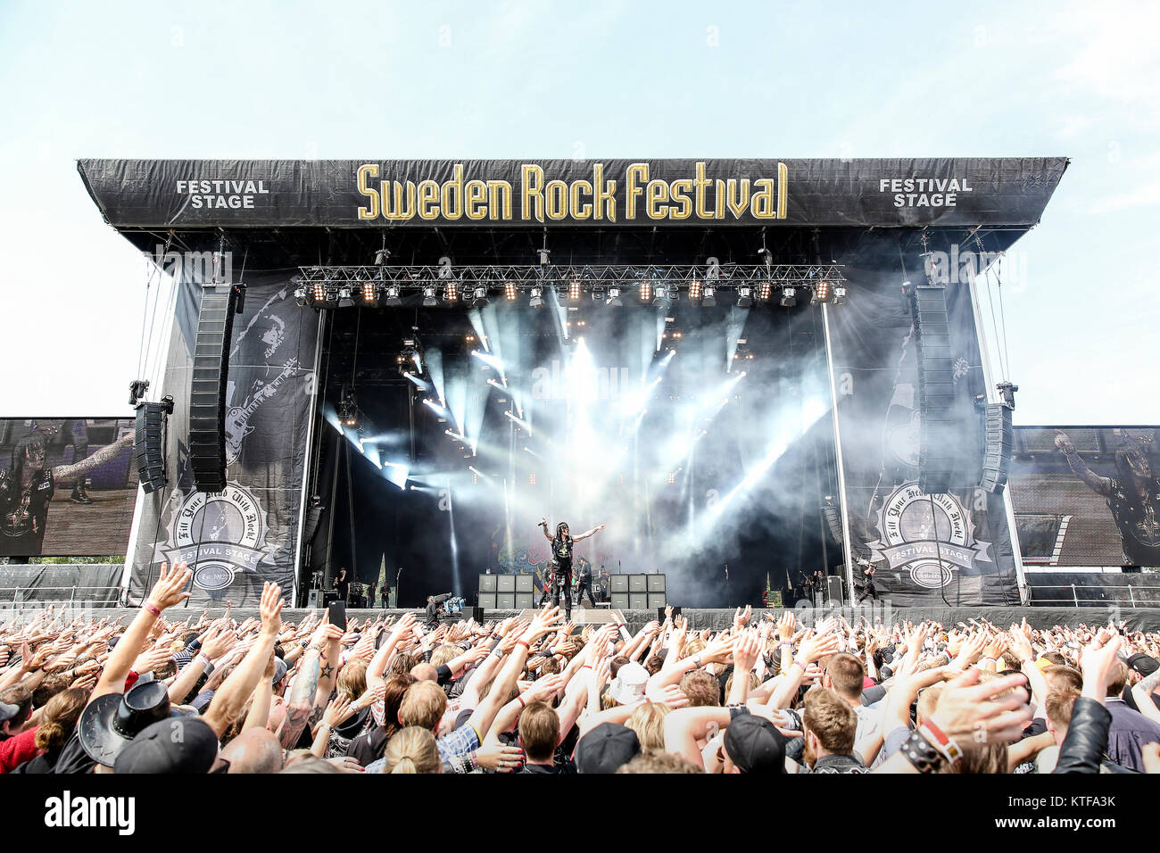 The Swedish hard rock band Hardcore Superstar performs a live concert ...
