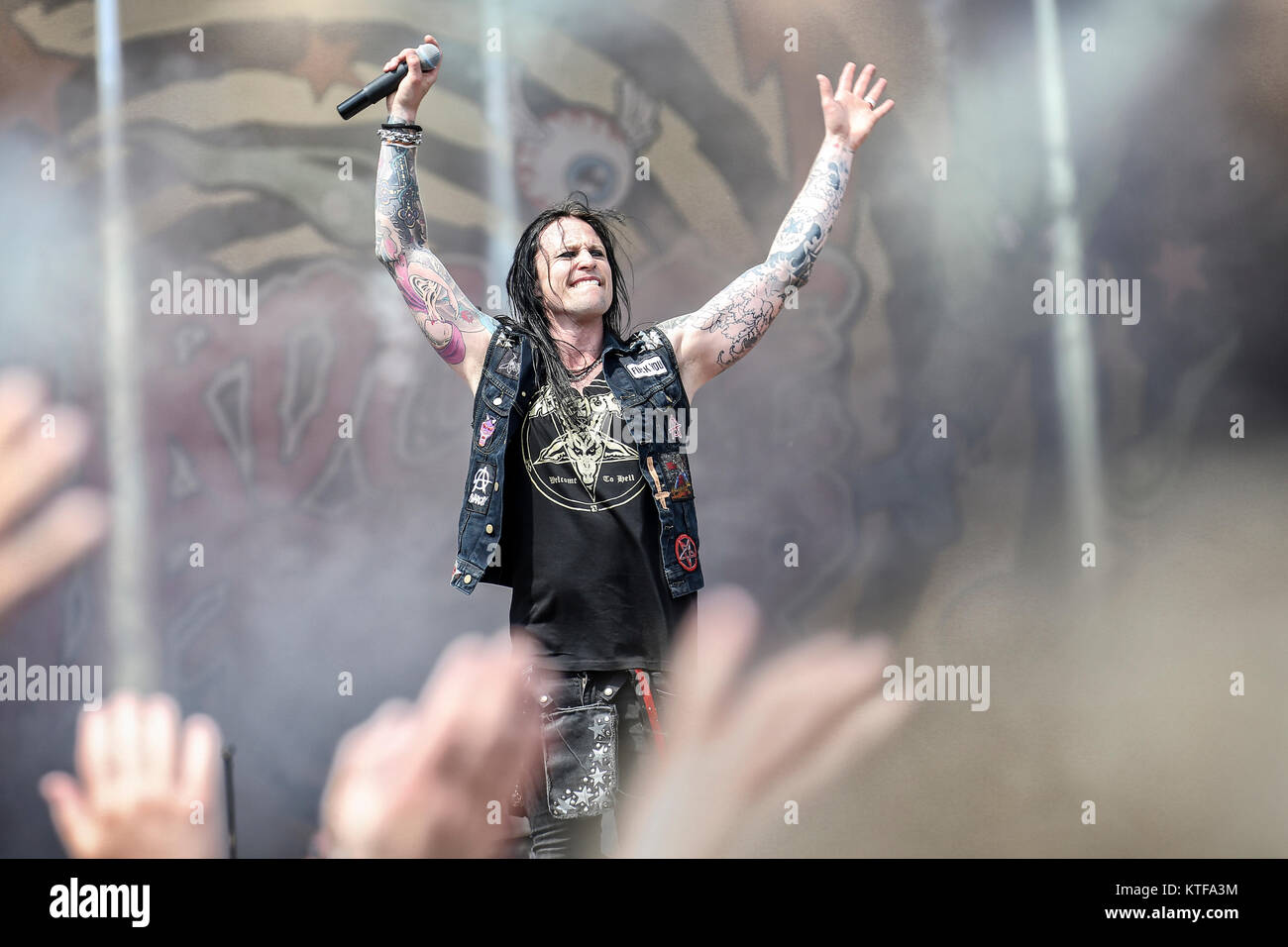 The Swedish hard rock band Hardcore Superstar performs a live concert ...