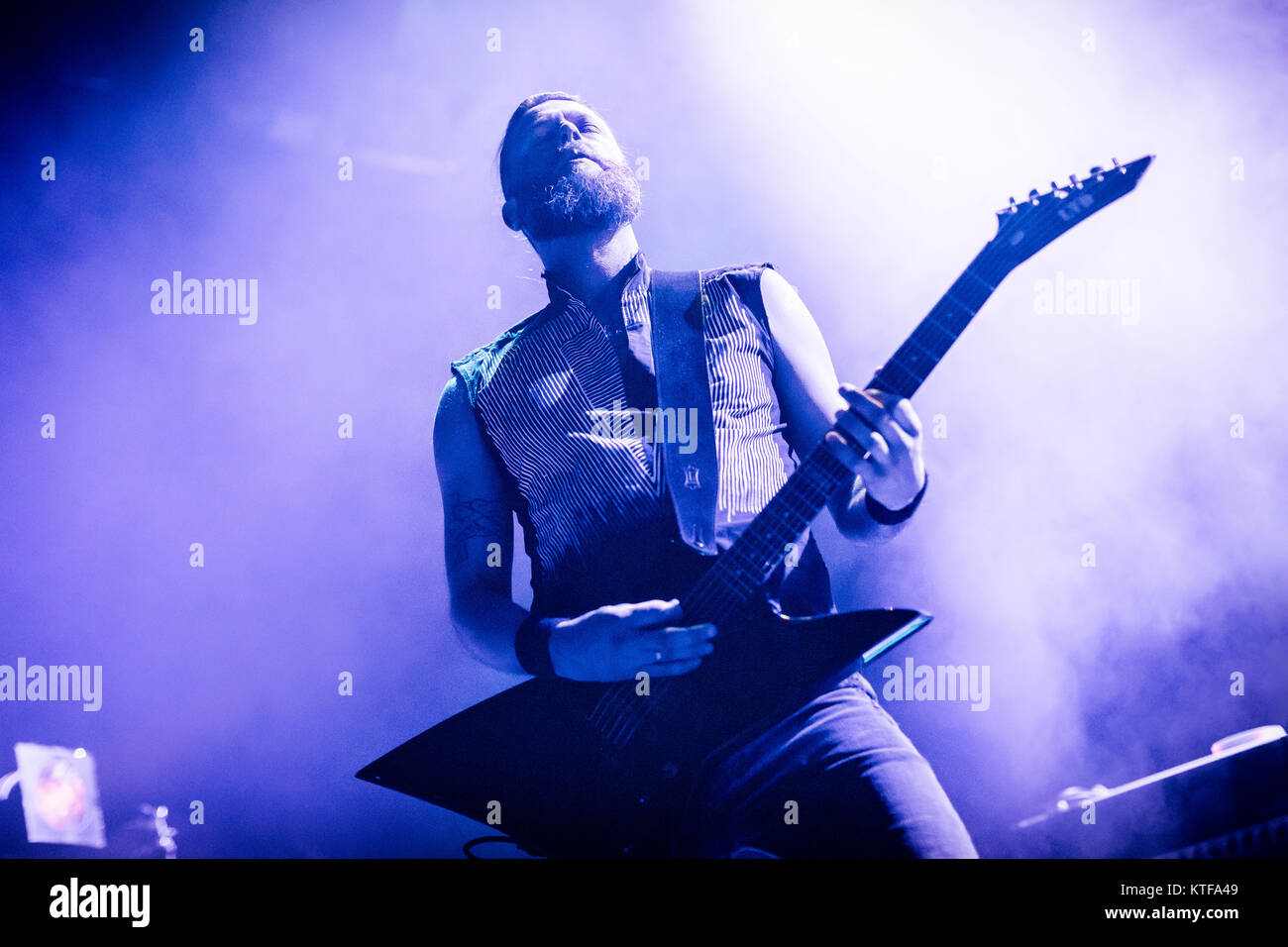 The Norwegian Viking black metal band Helheim performs a live concert ...