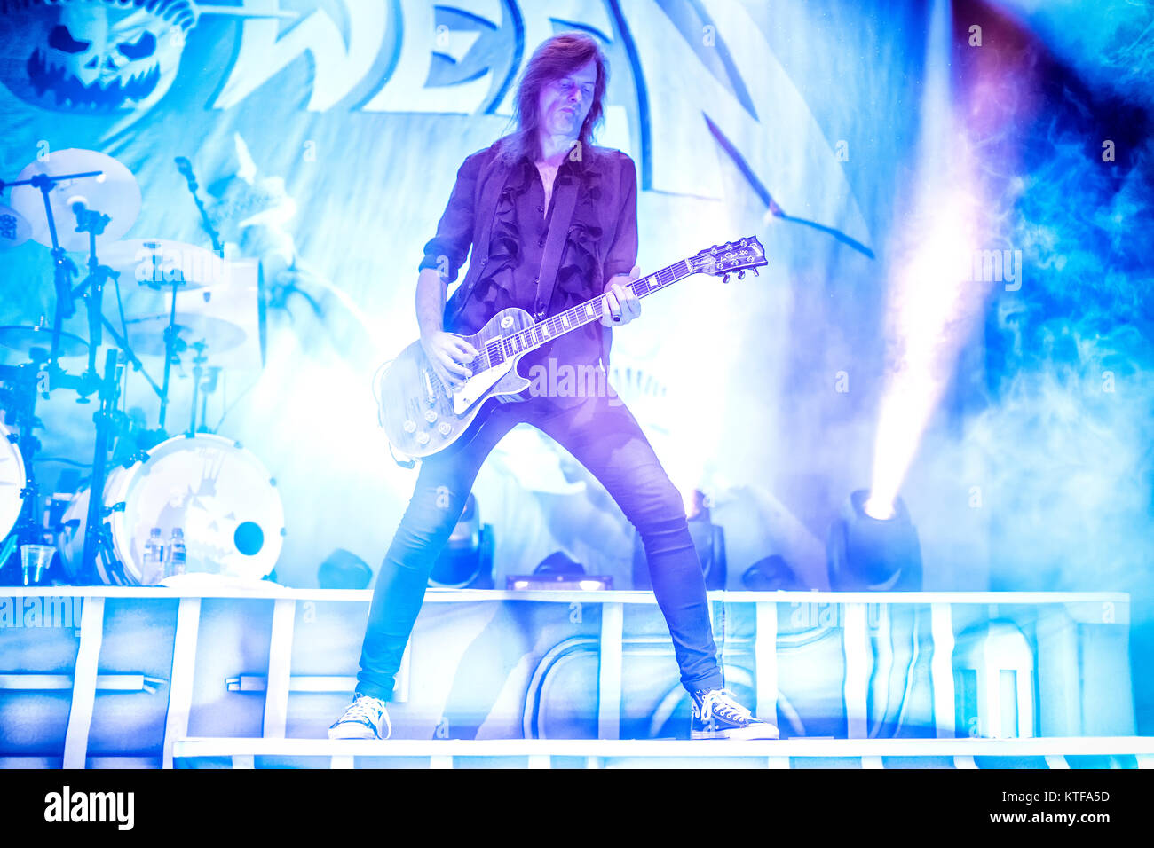 The German speed metal band Helloween performs a live concert at ...