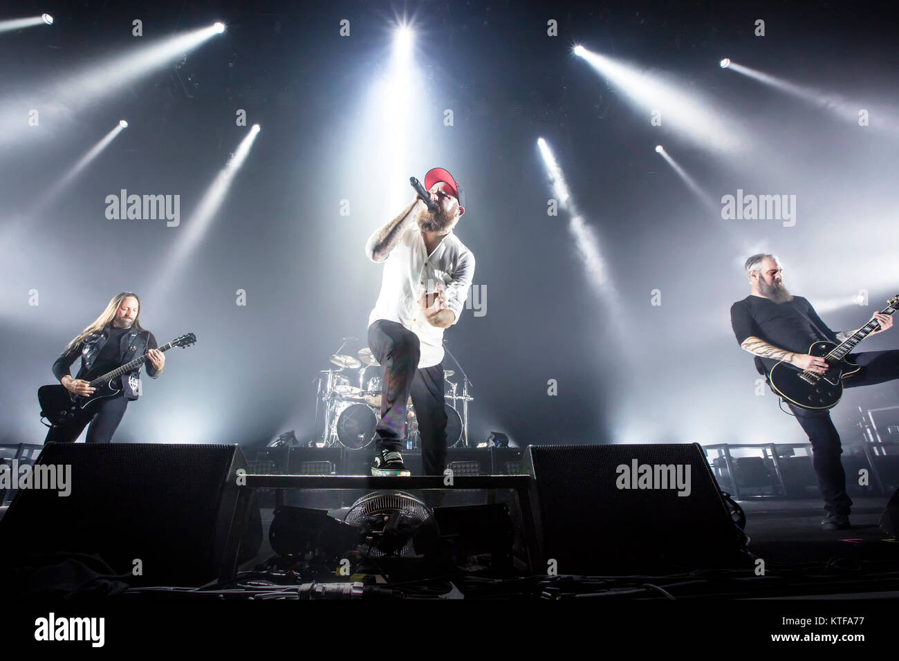 The Swedish melodic death metal band In Flames performs a live concert ...