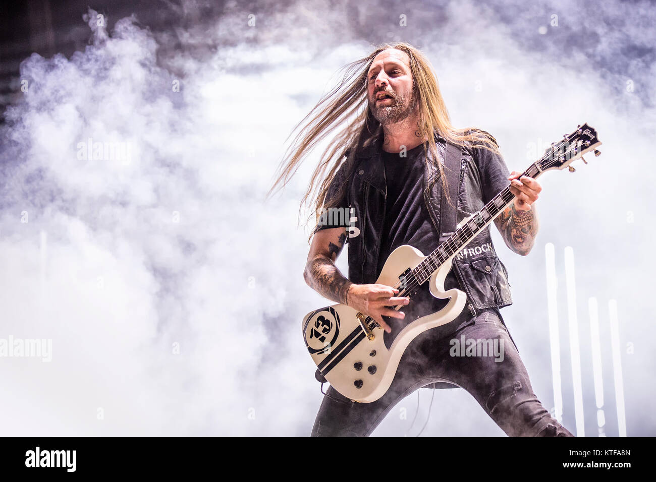 The Swedish melodic death metal band In Flames performs a live concert ...