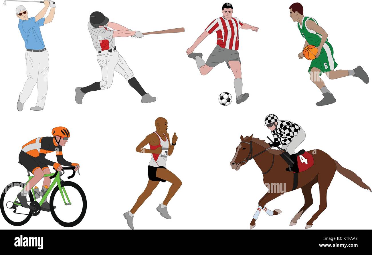 Various sports detailed illustration - vector Stock Vector Image & Art ...