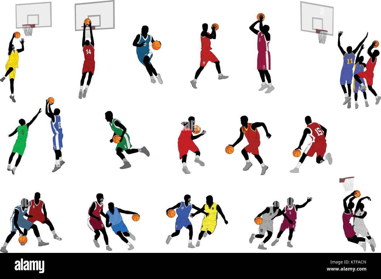 basketball players illustration - vector Stock Vector Image & Art - Alamy
