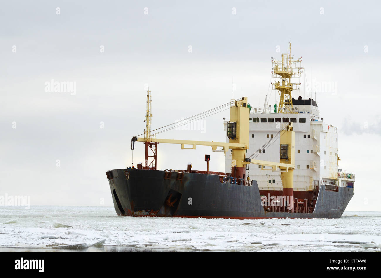 Large working ship floating on the sea Stock Photo - Alamy