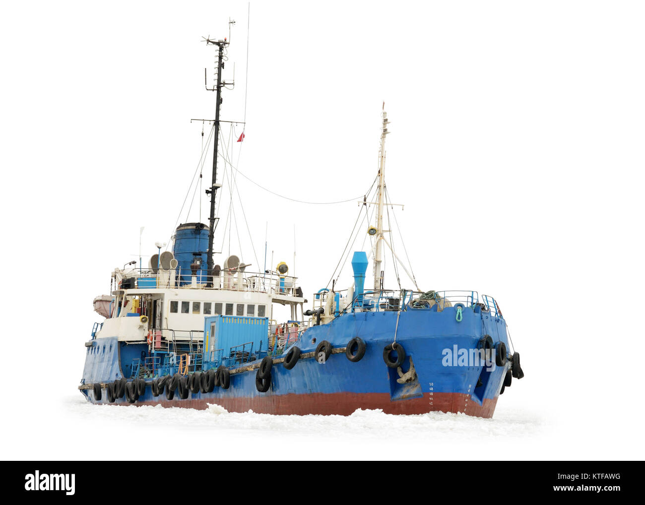 Large working ship floating on the sea Stock Photo - Alamy