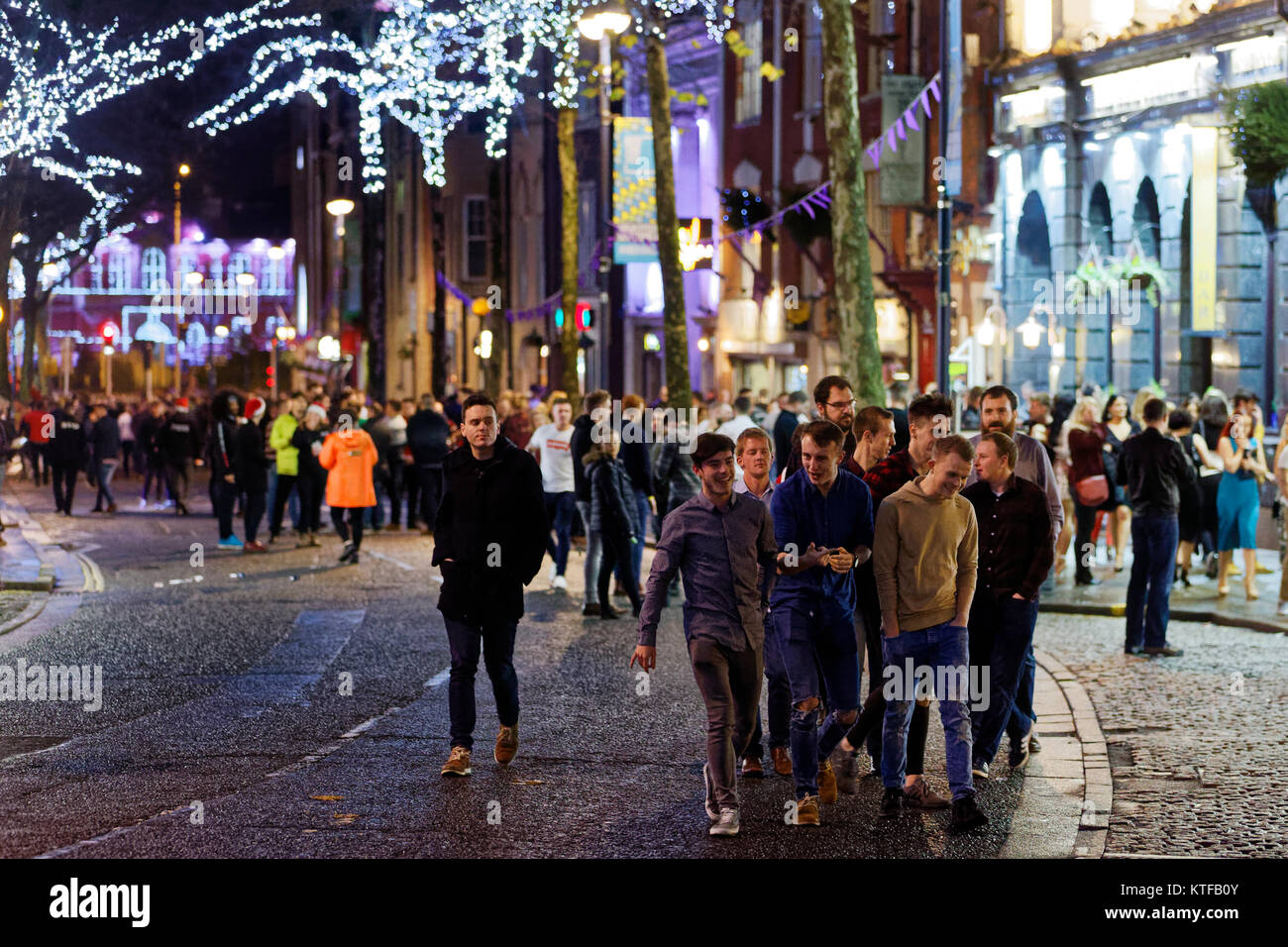 Revellers in Wind Street, Swansea, Wales on Mad Friday, Booze Black ...