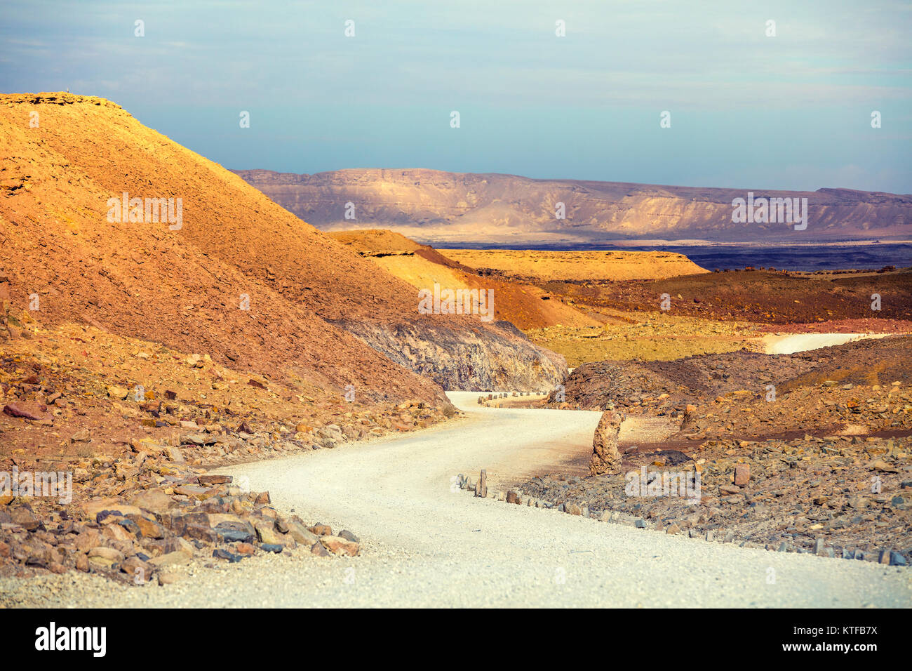 Dirt road in Makhtesh Ramon Crater, Negev desert, Israel Stock Photo ...
