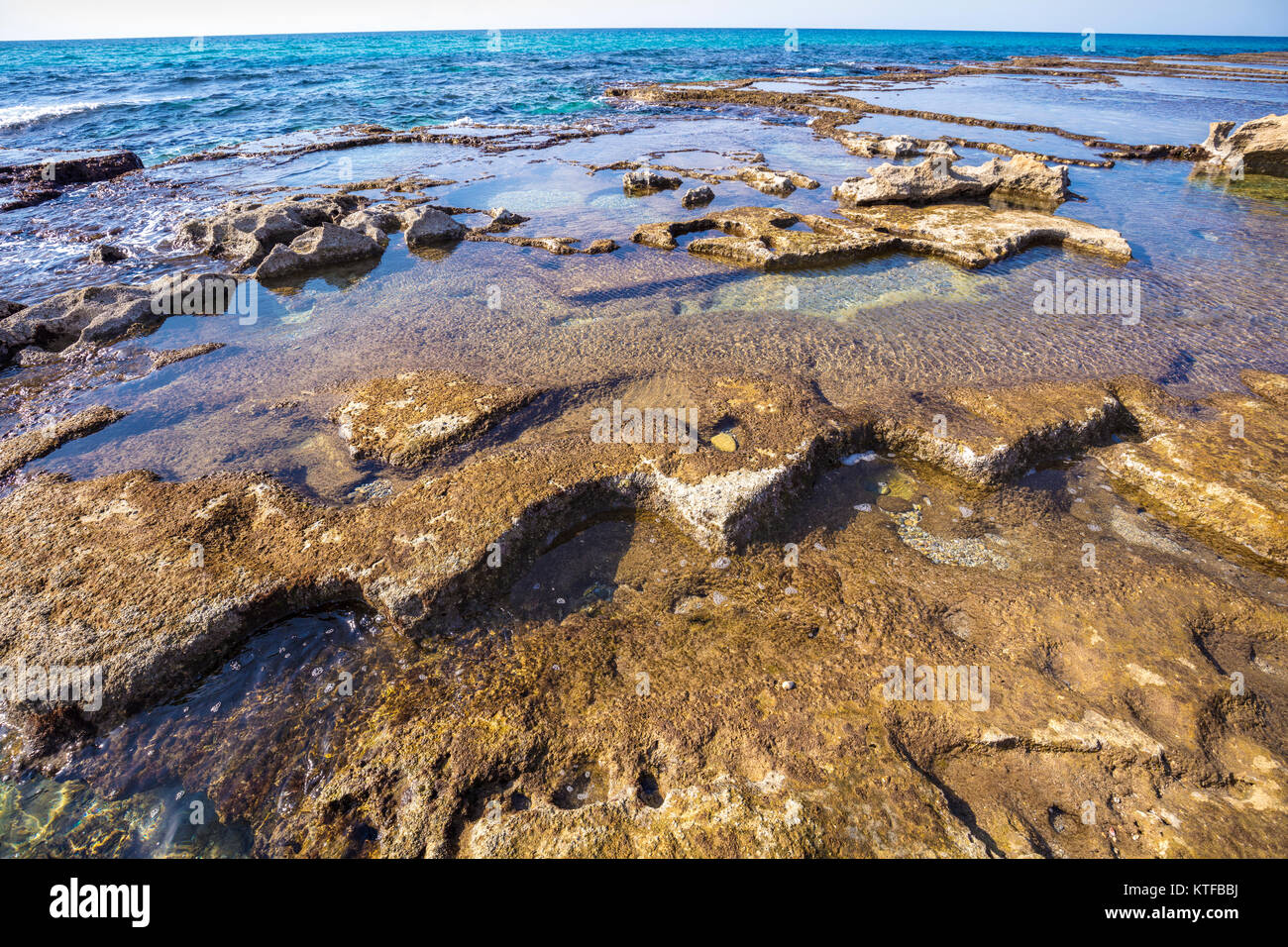 Rocky seashore. Rosh Hanikra Sea Reserve. Israel Stock Photo - Alamy