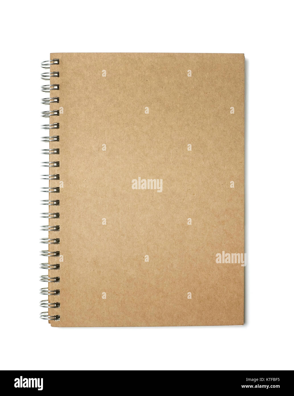 Brown notebook paper on a white background Stock Photo - Alamy