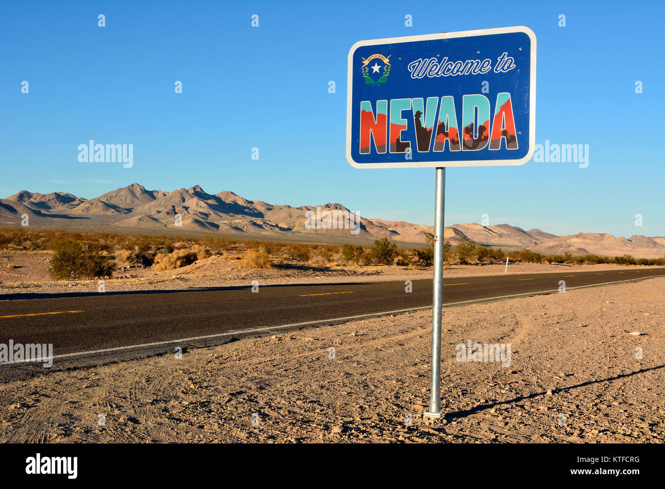 Welcome to Nevada road sign along a highway Stock Photo - Alamy