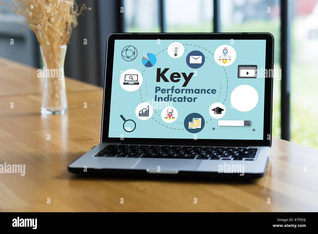 KPI acronym (Key Performance Indicator) Business team hands at work ...