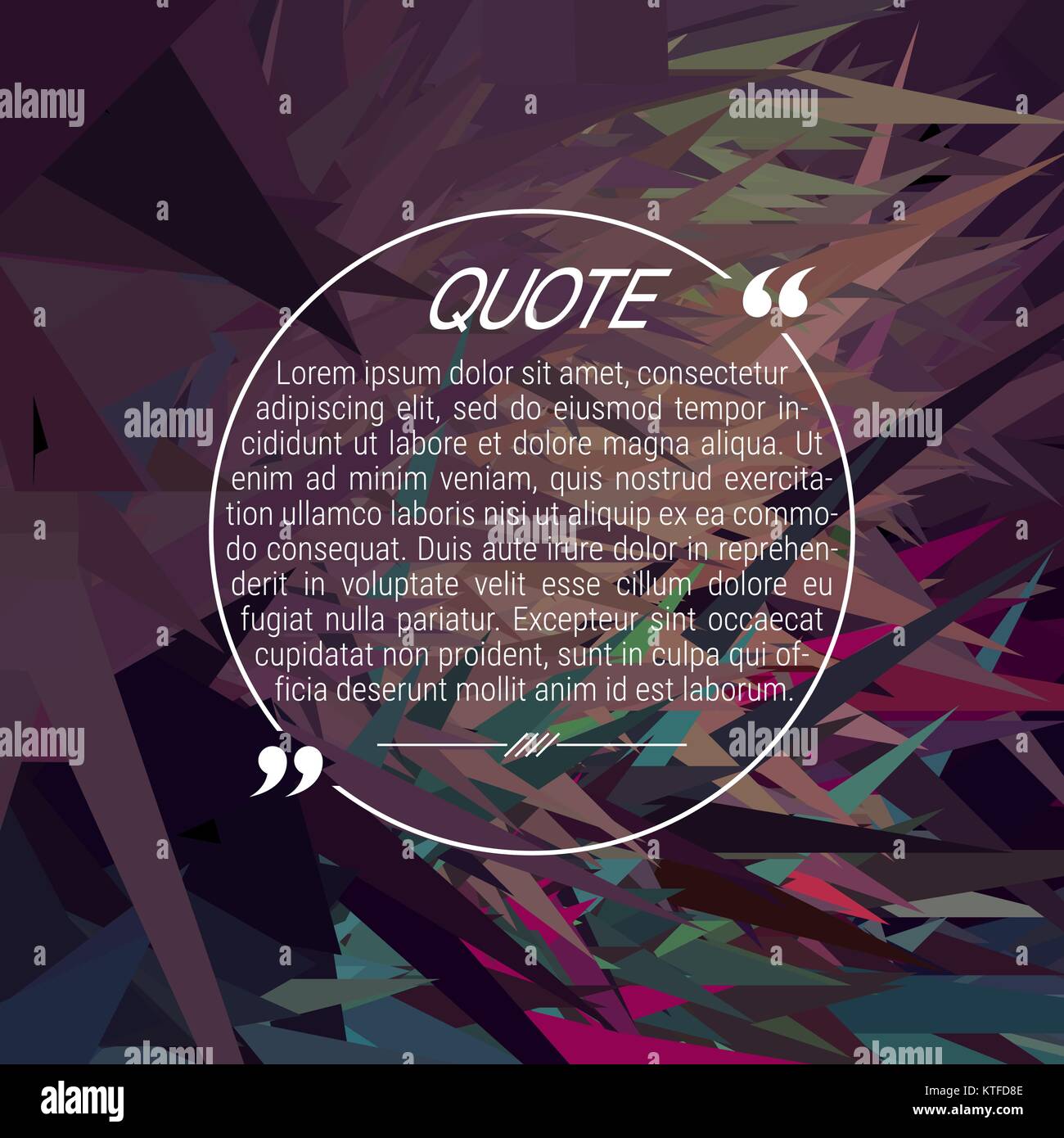 Round Quote Text Bubble with Marks on a Dark Abstract Background ...