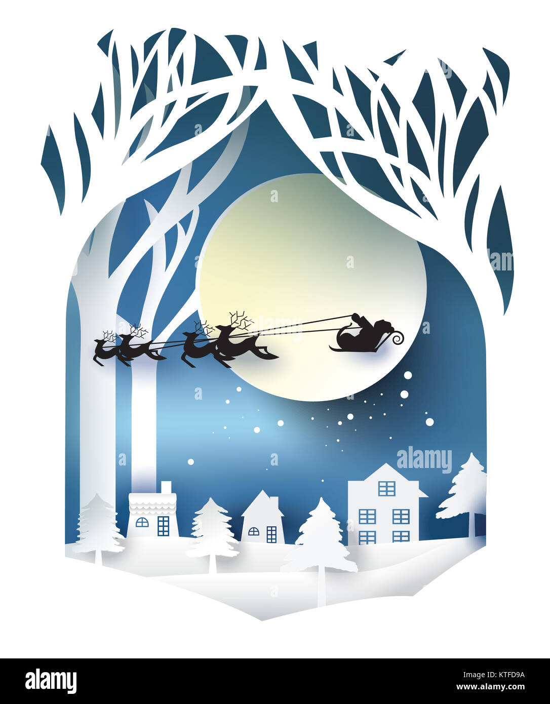 Christmas paper cut sky Cut Out Stock Images & Pictures - Alamy