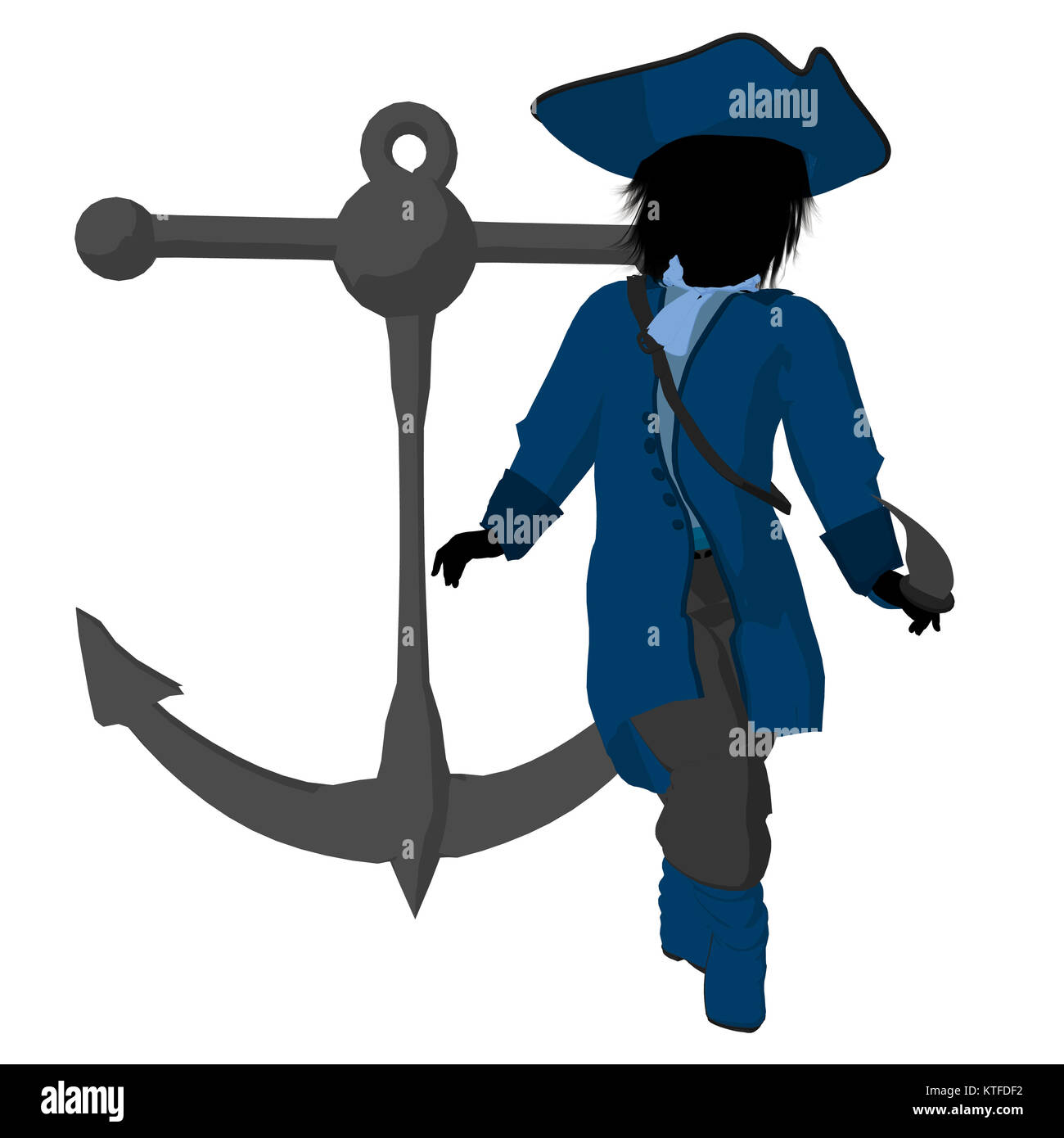 A teen pirate with an anchor on a white background Stock Photo - Alamy