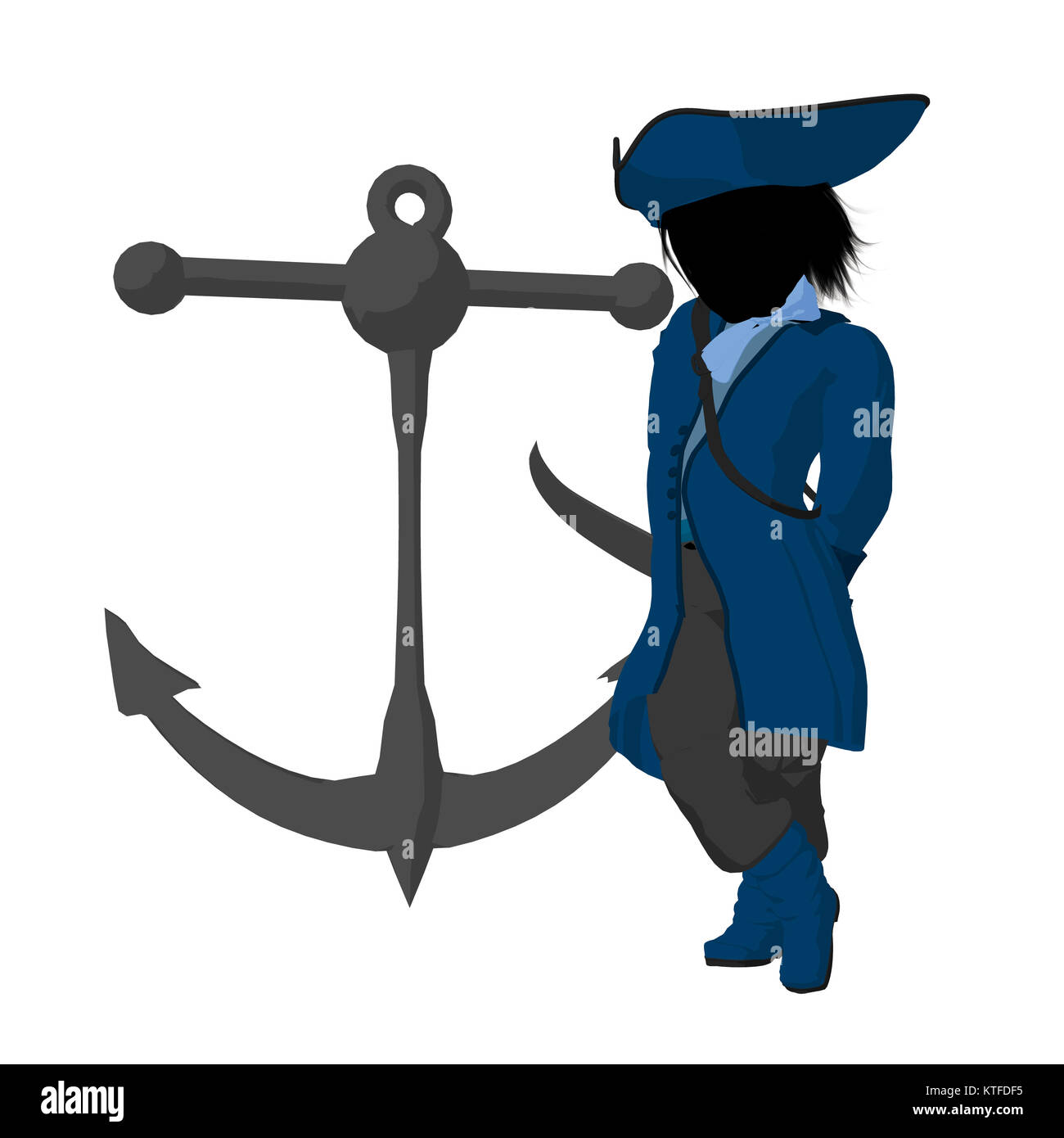 A teen pirate with an anchor on a white background Stock Photo - Alamy