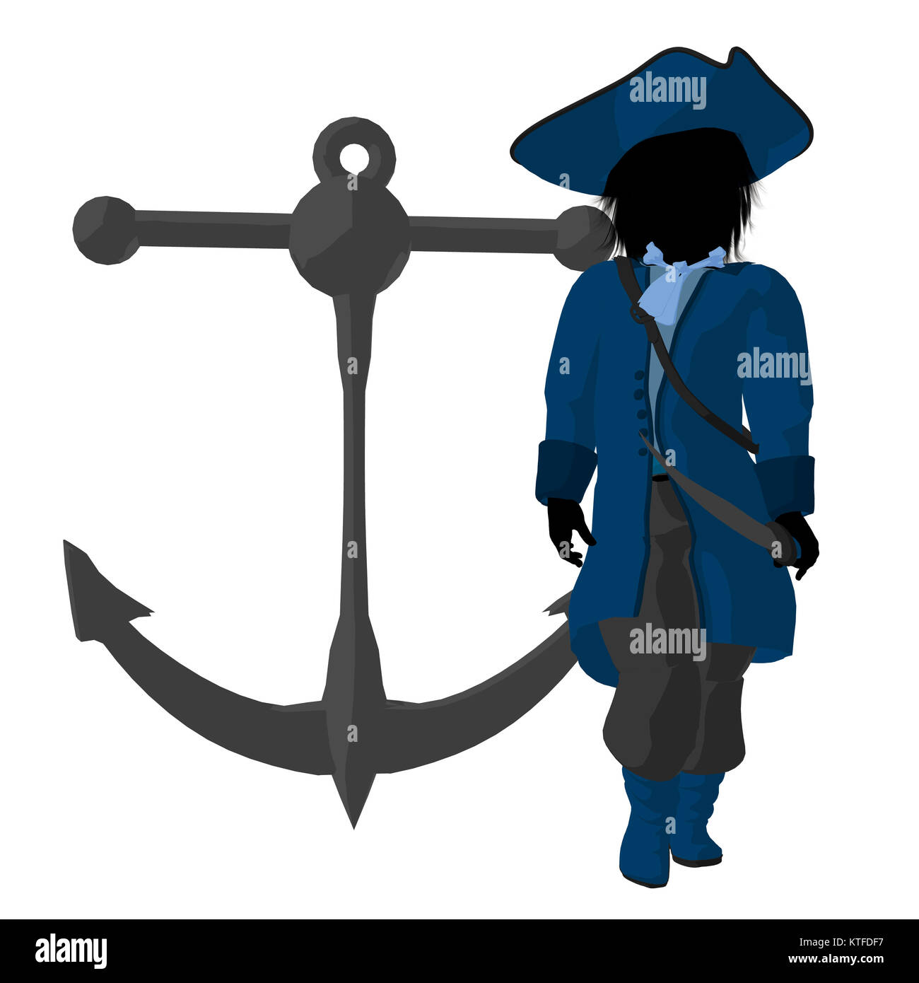 A teen pirate with an anchor on a white background Stock Photo - Alamy