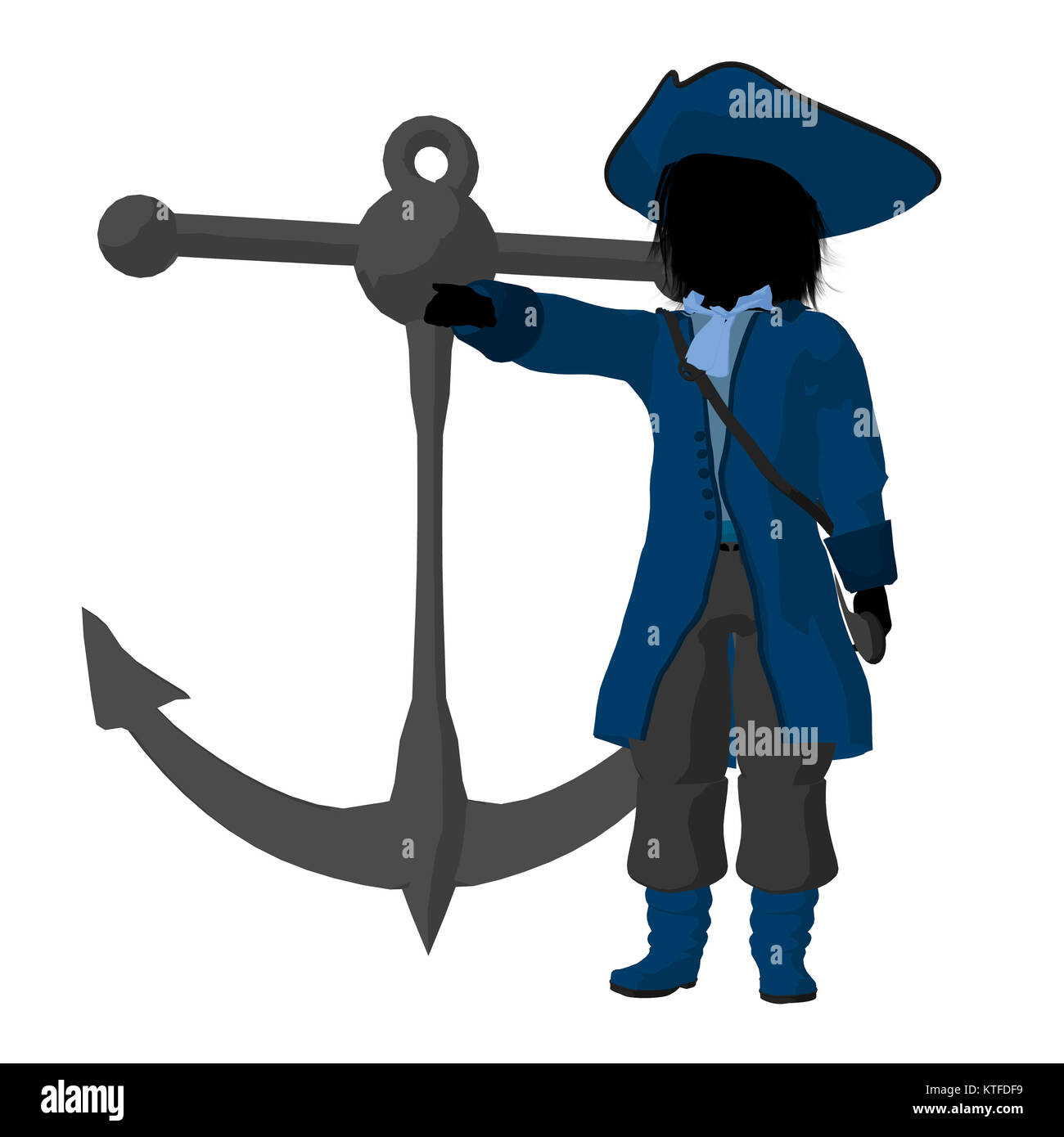 A teen pirate with an anchor on a white background Stock Photo - Alamy