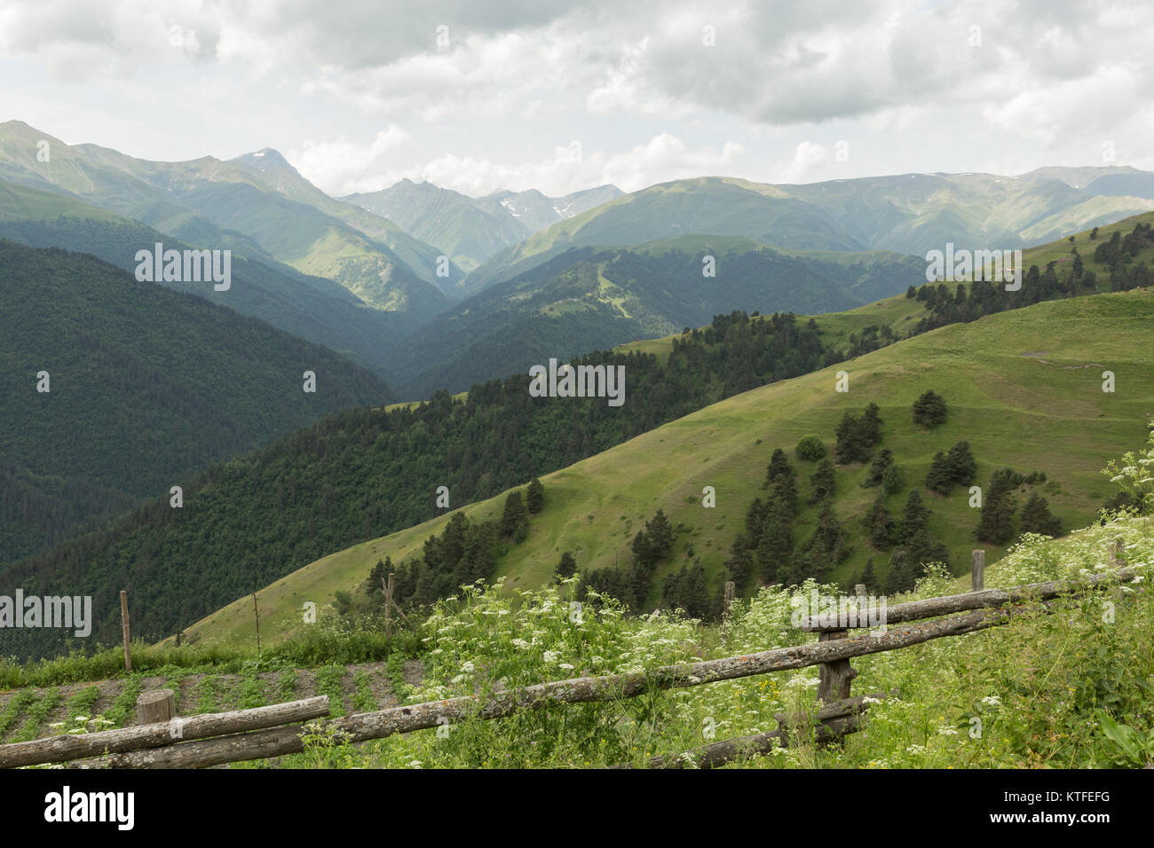 view of the remote mountains of the Tusheti region of Georgia Stock ...