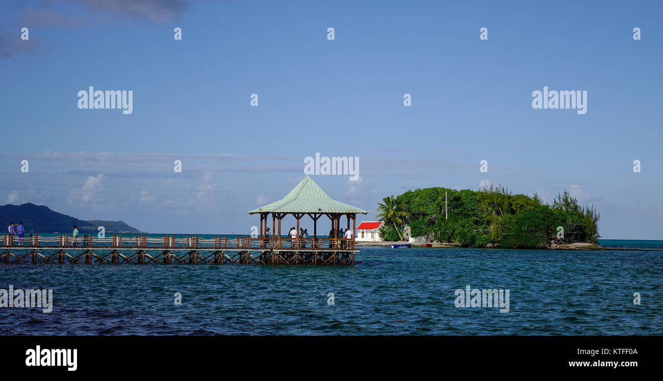 A wooden bridge at sunny day in Mahebourg, Mauritius Stock Photo - Alamy