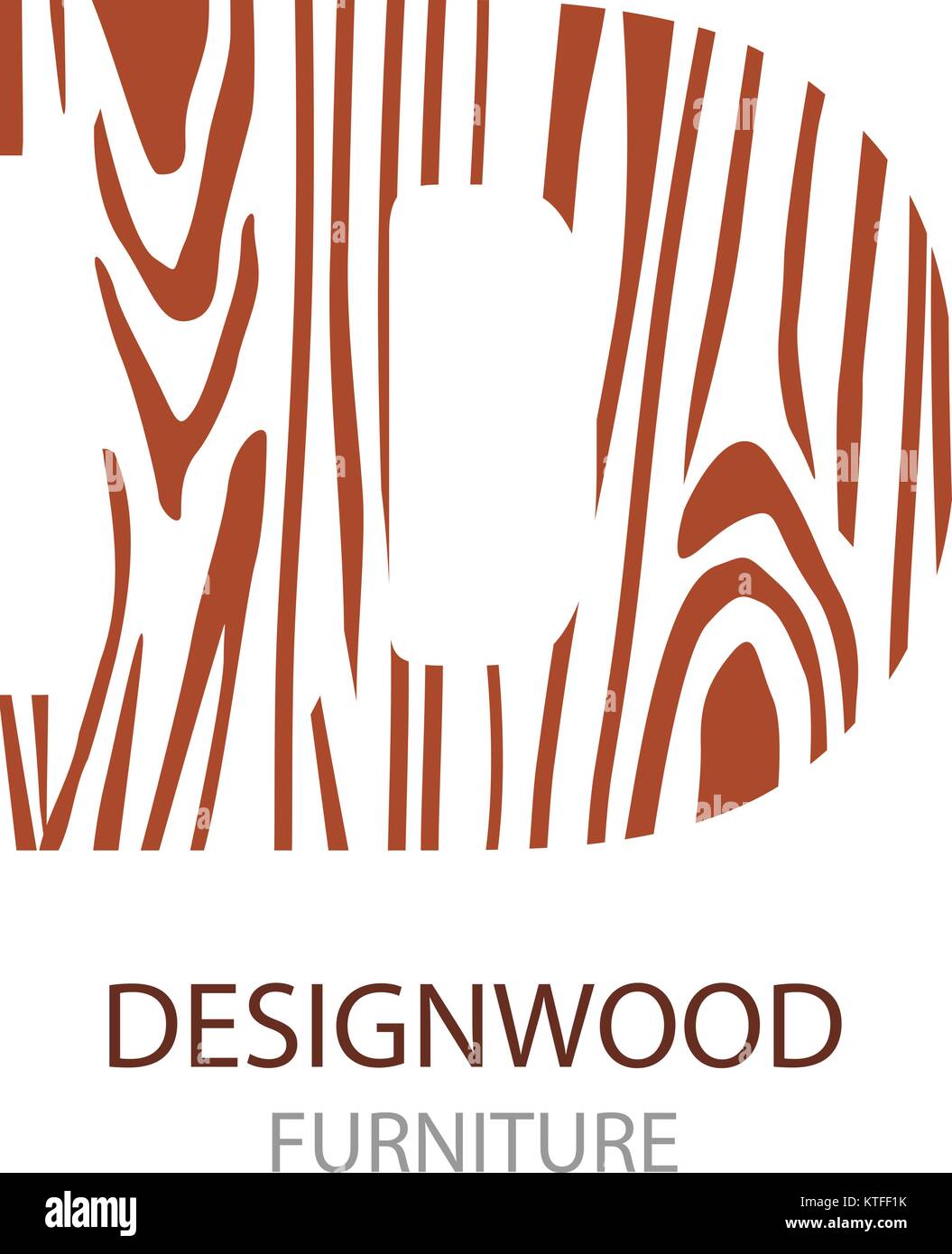 Logo letter. Concept of saw cut tree trunk, isolated on white ba Stock ...