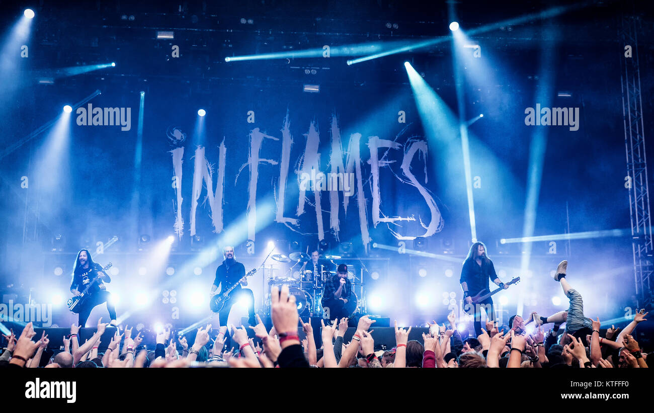The Swedish melodic death metal band In Flames performs a live concert ...