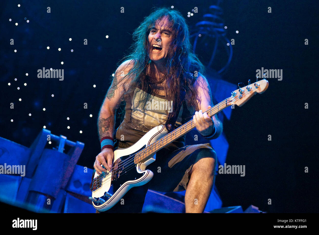Iron Maiden, the English heavy metal band, performs a live concert at ...