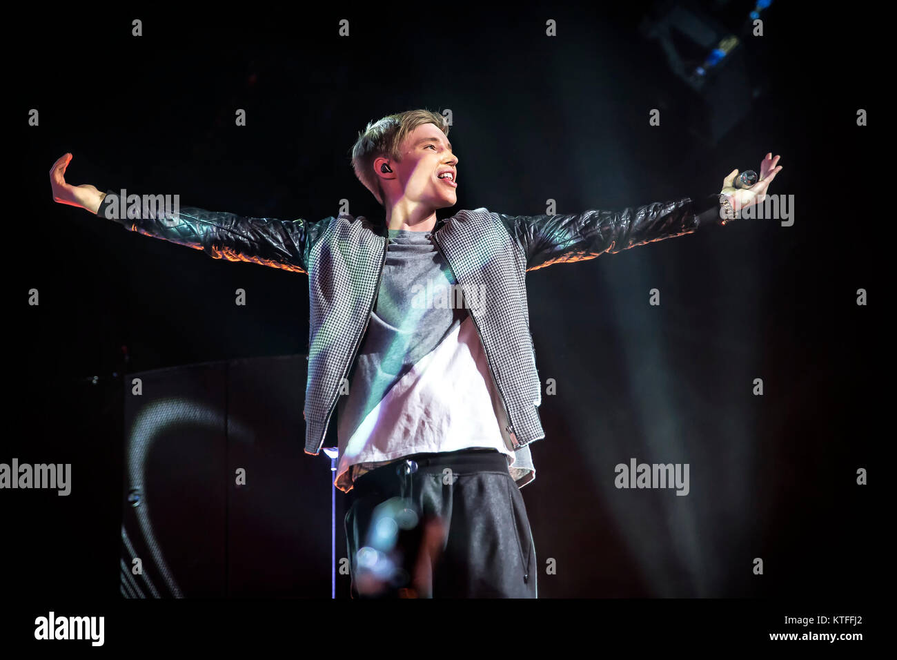 The Finnish pop singer, songwriter and dancer Isac Elliot performs a ...