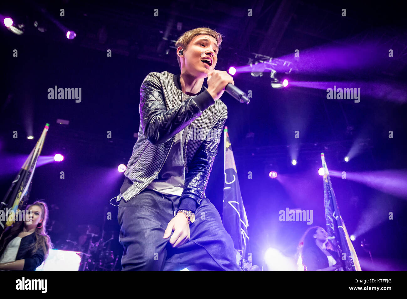 The Finnish pop singer, songwriter and dancer Isac Elliot performs a ...