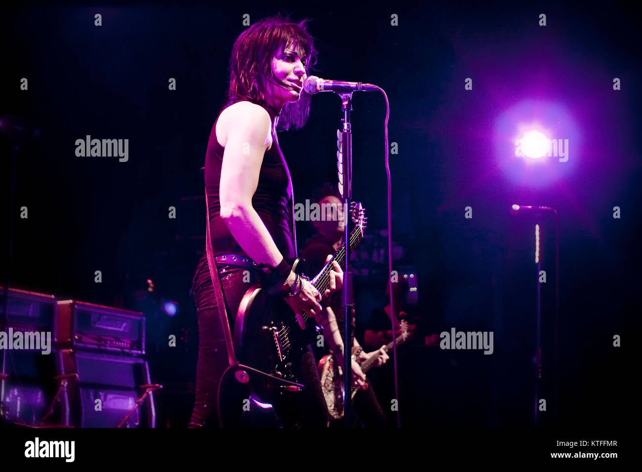 The American rock musician and singer Joan Jett performs a live band ...
