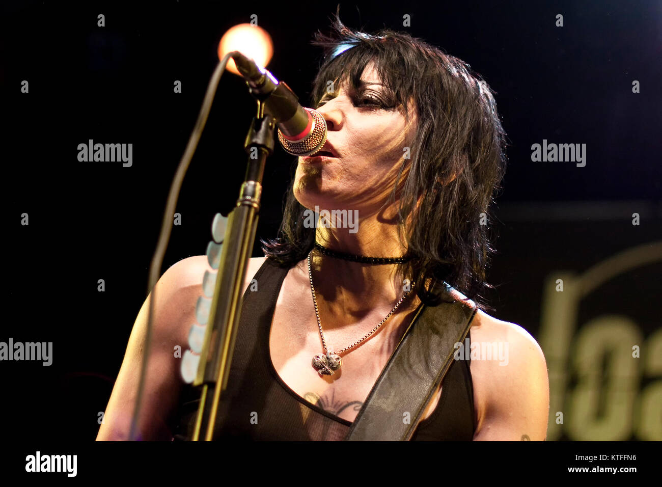The American rock musician and singer Joan Jett performs a live band ...