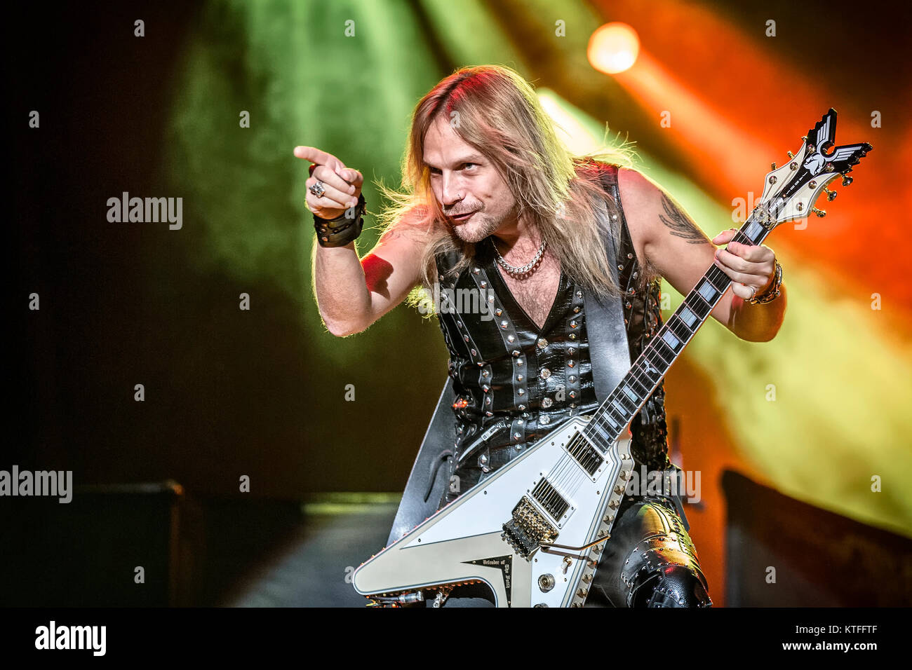 The English heavy metal band Judas Priest performs a live concert at ...