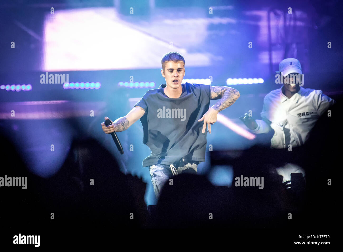 The Canadian singer and songwriter Justin Bieber performs a live ...