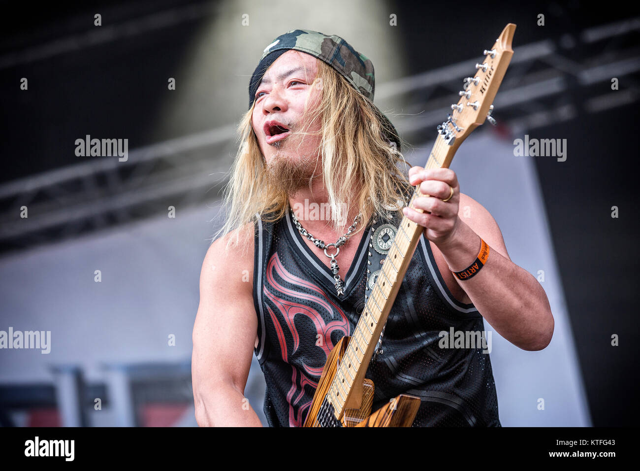 The Japanese heavy metal band Loudness performs a live concert at the ...