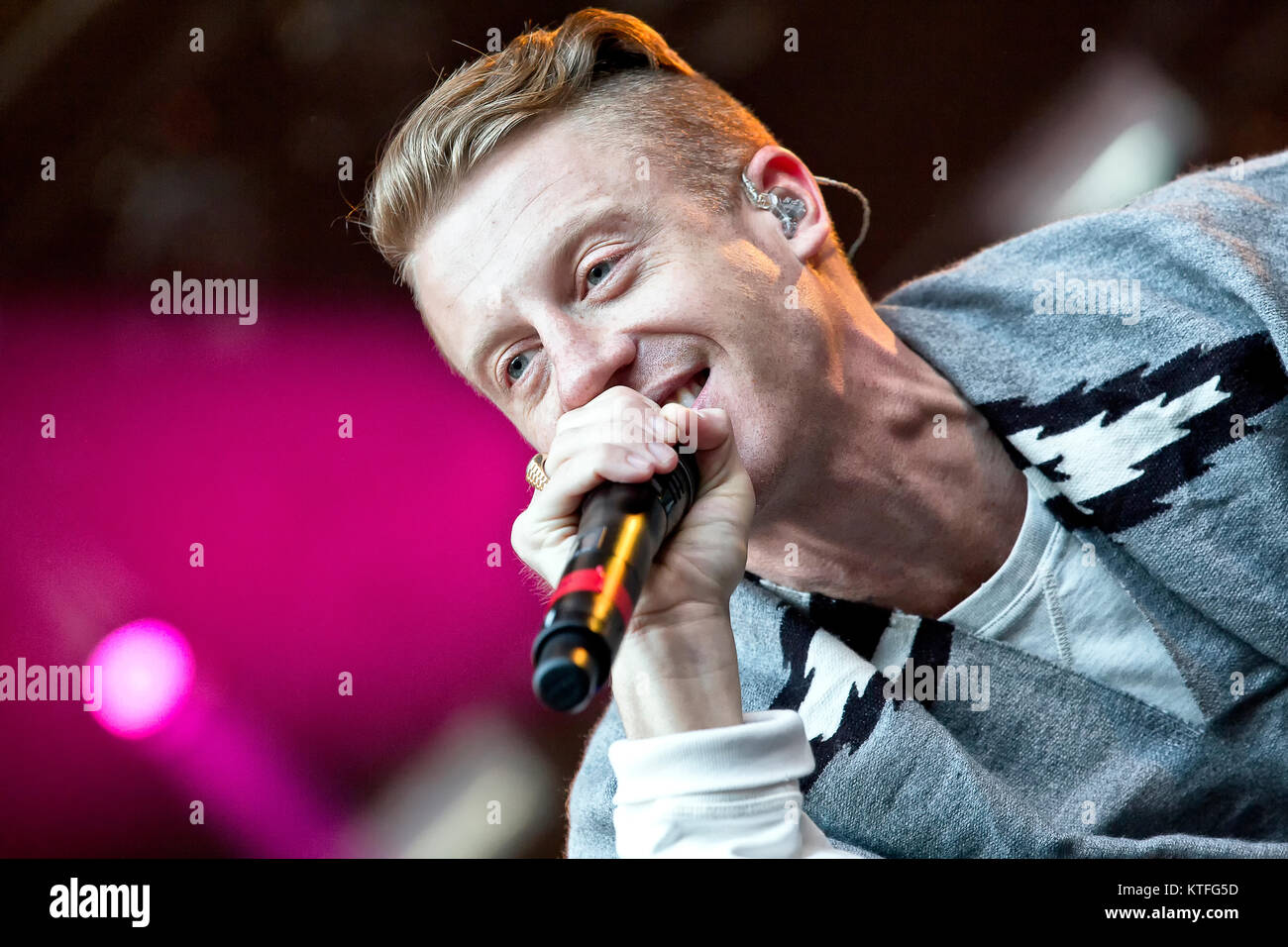 The American hip-hop duo Macklemore & Ryan Lewis performs a live ...